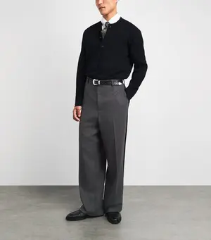 Paul Smith Wool Relaxed Pleated Trousers - Black