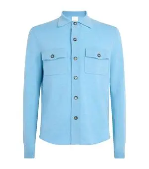 ALLUDE Virgin Wool-cashmere Overshirt - Blue