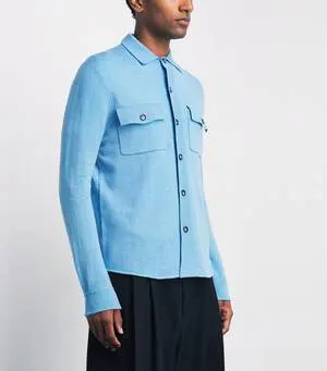 ALLUDE Virgin Wool-cashmere Overshirt - Blue