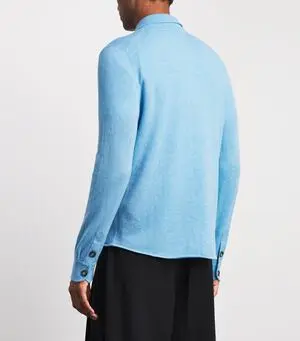 ALLUDE Virgin Wool-cashmere Overshirt - Blue