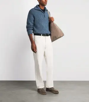 ALLUDE Cashmere Quarter-zip Sweater
