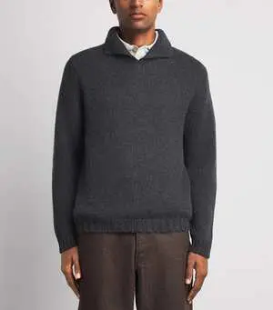 ALLUDE Cashmere Collared Sweater