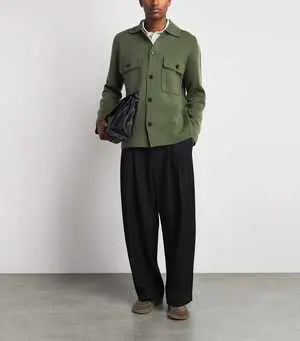 ALLUDE Virgin Wool-cashmere Overshirt - Green