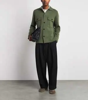 ALLUDE Virgin Wool-cashmere Overshirt - Green