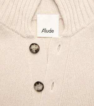 ALLUDE Wool-cashmere Collared Cardigan