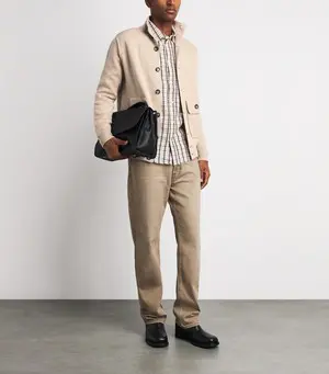 ALLUDE Wool-cashmere High-neck Cardigan