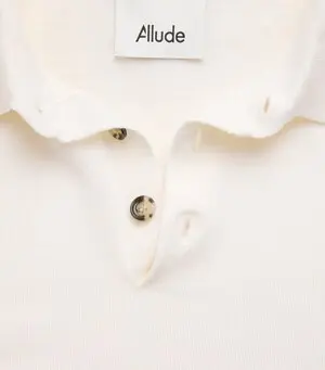 ALLUDE Virgin Wool Open-collar Polo Sweater