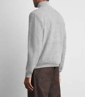 ALLUDE Wool-cashmere Waffle-knit Zip-up Cardigan
