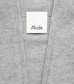 ALLUDE Wool-cashmere Waffle-knit Zip-up Cardigan