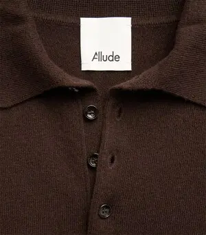 ALLUDE Virgin Wool Open-collar Polo Sweater