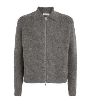 SAMSØE SAMSØE Alpaca-blend Sajob Zip-up Cardigan - Grey