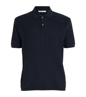 SAMSØE SAMSØE Organic Cotton Rib-kit Sajase Polo Shirt - Navy