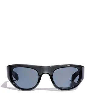JACQUES MARIE MAGE Acetate Clyde Oval Sunglasses - Black