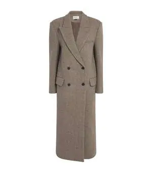 Source Unknown Wool Double-breasted Reyna Long Coat