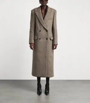 Source Unknown Wool Double-breasted Reyna Long Coat