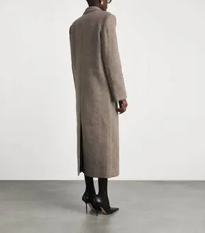Source Unknown Wool Double-breasted Reyna Long Coat