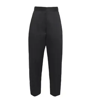 Source Unknown Satin Wide-leg Tuxedo Trousers - Black
