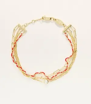 REDLINE Yellow Gold And Diamond Generous Bracelet - Red
