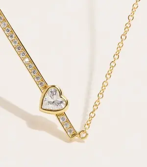 JENNIFER MEYER Yellow And Diamond Heart Necklace