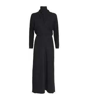 TOTEME Slouch-waist Midi Dress - Black