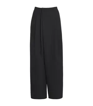 Source Unknown Leiko Pleated Wide-leg Trousers - Black