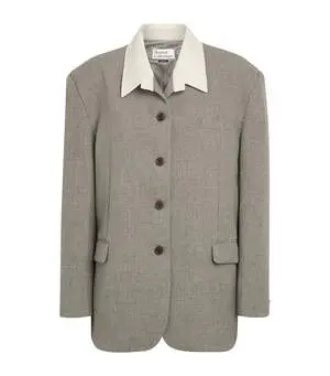 Source Unknown Contrast-collar Suki Blazer Shirt