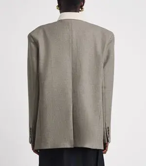 Source Unknown Contrast-collar Suki Blazer Shirt