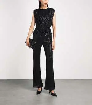 TOCCIN Sequin Drawstring Talon Top