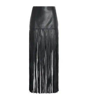 TOCCIN Fringe Soren Mini Skirt - Black