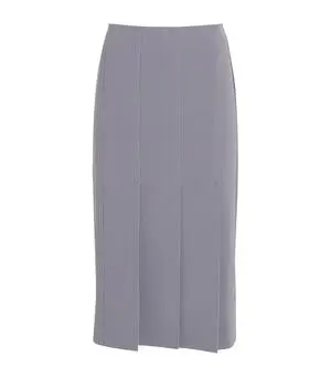 BIRROT Lay 2 Pleated Midi Skirt - Grey