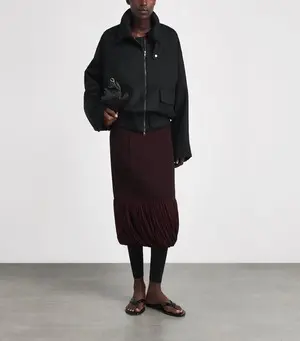 BIRROT Oversized Funnel-neck Bomber Jacket