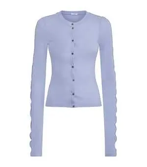 BIRROT Lyocell-wool Line Cardigan - Blue