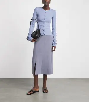 BIRROT Lyocell-wool Line Cardigan
