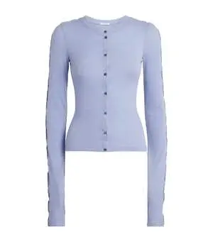 BIRROT Lyocell-wool Line Cardigan - Blue