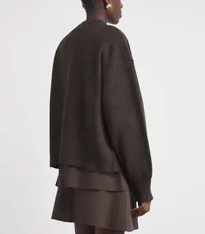 BIRROT Merino Wool Cardigan With Patch Pockets - Brown