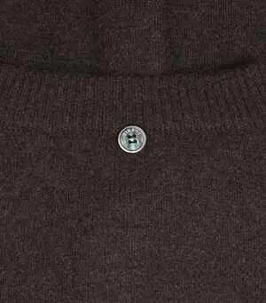 BIRROT Merino Wool Cardigan With Patch Pockets - Brown