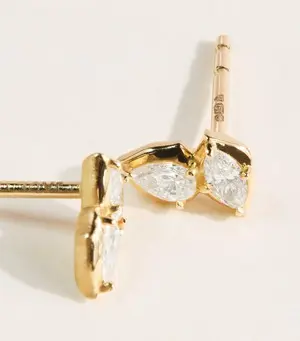 JADE TRAU Yellow And Diamond Poppy Drop Earrings