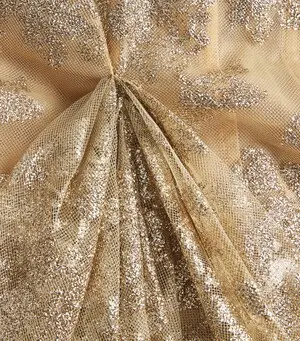 SANDRA MANSOUR Embellished Long-sleeve Gown