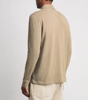 Paige Cotton Ballard Long-sleeve Polo Shirt - Brown
