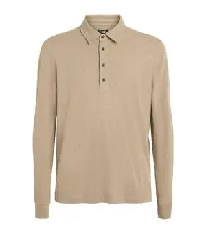 Paige Cotton Ballard Long-sleeve Polo Shirt Brown