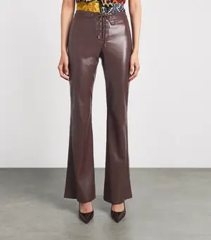 Alice + Olivia Faux Leather Lace-up Ravyn Trousers