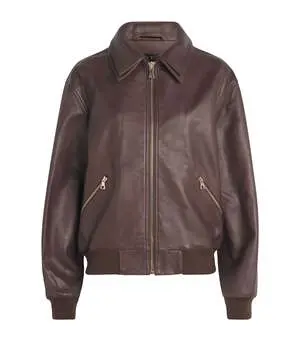 Alice + Olivia Double-layer Collins Leather Jacket - Brown