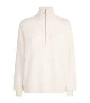 Alice + Olivia Stretch-cashmere Quarter-zip Sweater