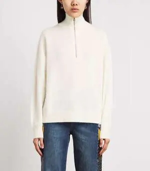 Alice + Olivia Stretch-cashmere Quarter-zip Sweater