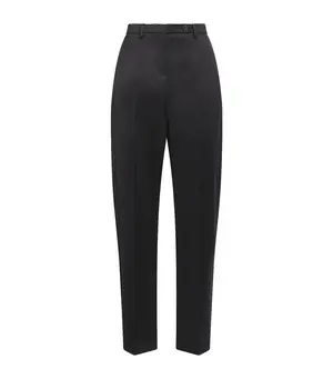 Khaite Satin Hunter Straight Trousers - Black