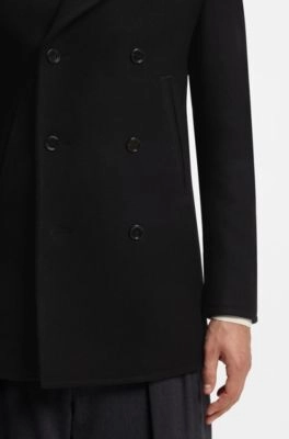 BOSS X Beckham Virgin Wool Peacoat