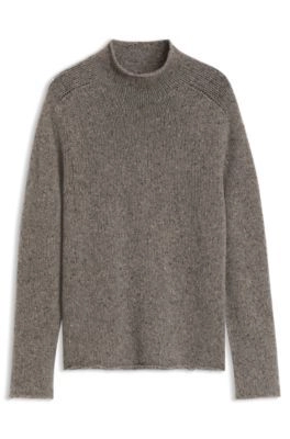 BOSS By Beckham Virgin Wool Tweed Knit Sweater