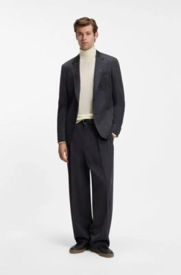 BOSS By Beckham Virgin Wool And Cashmere Turtleneck Sweater - White