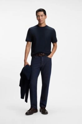 BOSS Geometric-jacquard T-shirt In Cotton