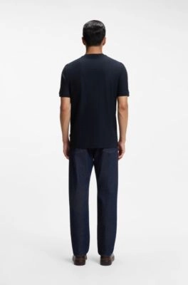 BOSS Geometric-jacquard T-shirt In Cotton